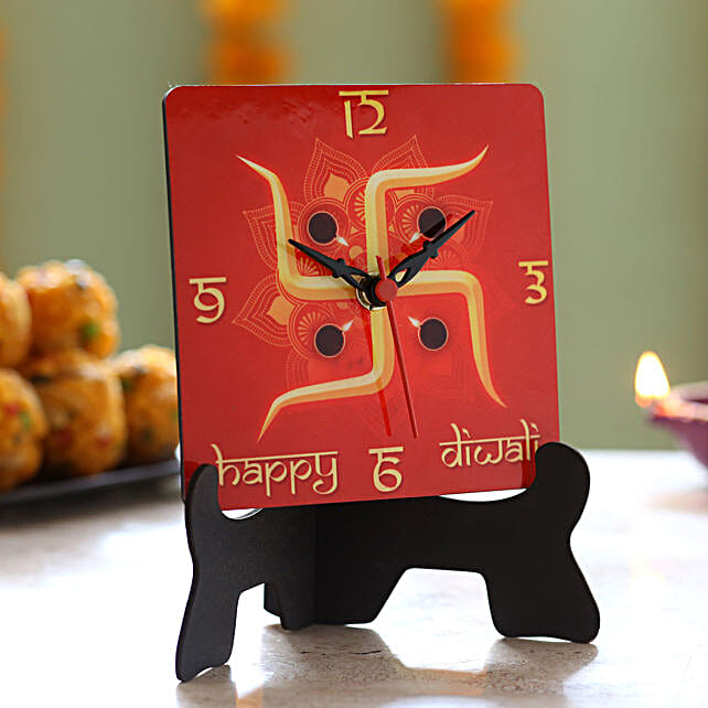 Buy/Send Swastika Diwali Wishes Table Clock Online- FNP