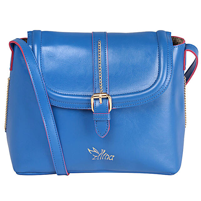 Buy/Send Graceful Blue Sling Bag Online- FNP