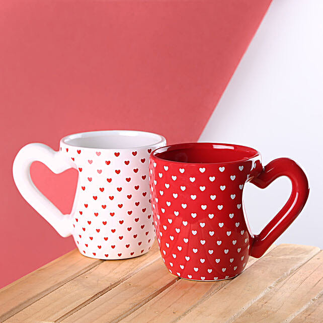 Buy/Send Red Heart Handle 3D Mug Online- FNP