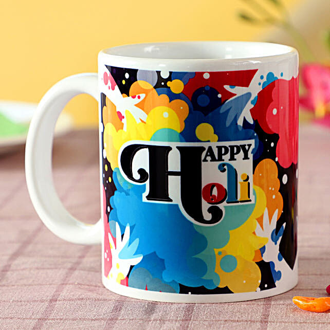 Buy/Send Colourful Holi Printed Mug Online- FNP
