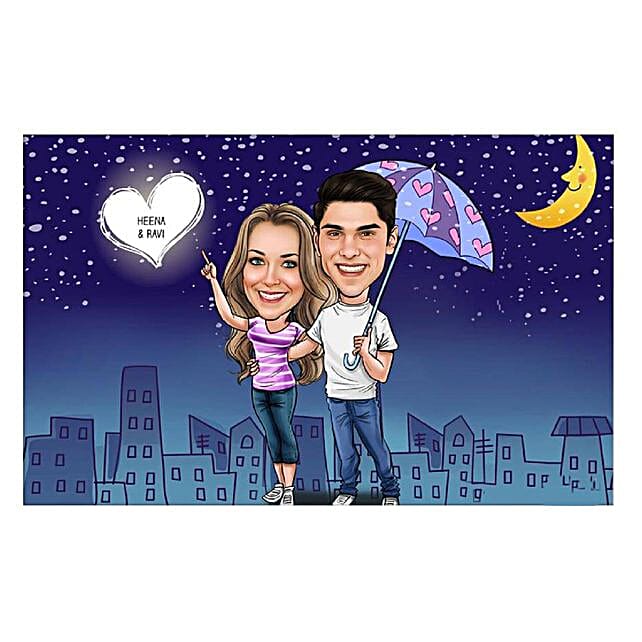 Buy/Send Romantic Night Walk Personalised E-Poster Online- FNP