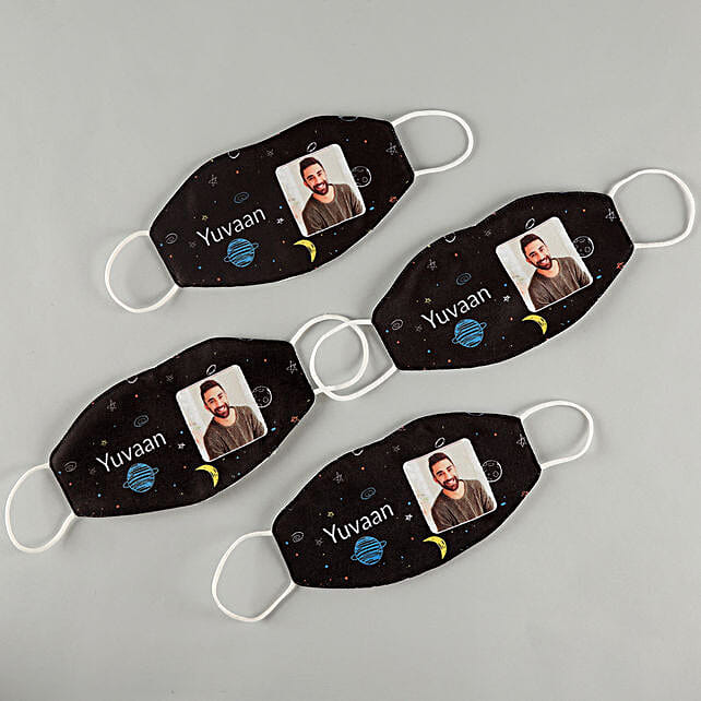 Buy/Send Personalised Black Masks Online- FNP