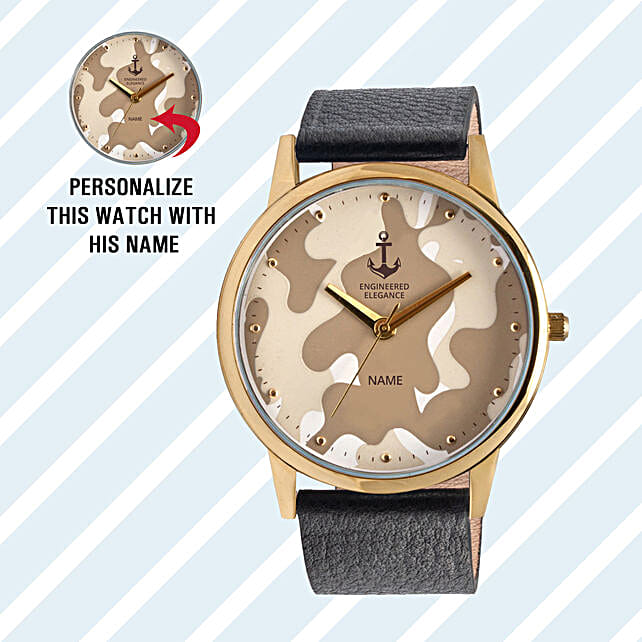Buy/Send Personalised Camouflage Dial Watch For Him Online- FNP