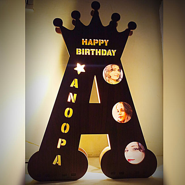 Buy/Send Big Wooden Name Board With Photos Online- FNP