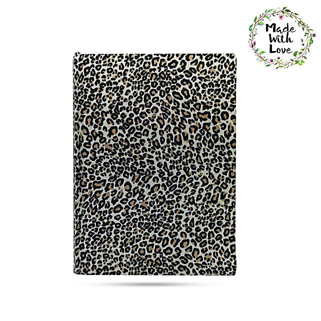 Buy/Send Cheetah Print Satin Hard Bound Handmade Paper Notebook Online- FNP