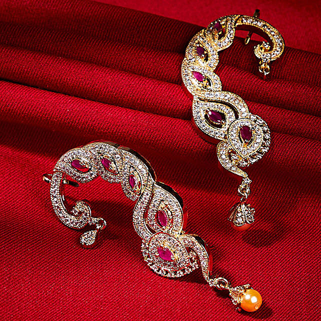 Buy/Send Handcrafted American Diamond Ear cuffs Online- FNP