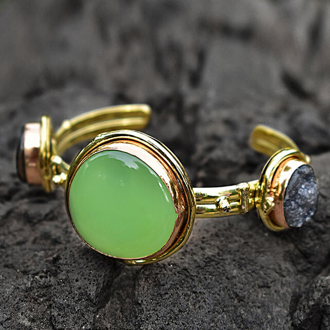 Buy/Send Handmade Classic Semi-Precious Duzy Stones Cuff Bracelet ...