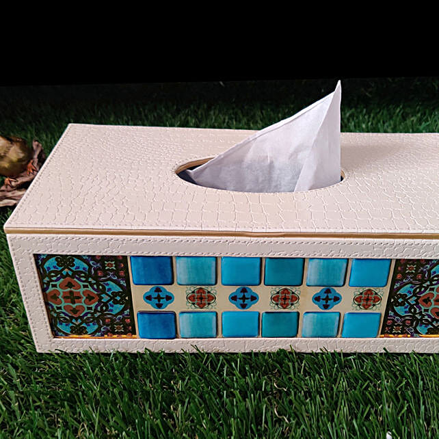 Buy/Send Premium Leatherette Mosaic Work Tissue Box Online- FNP