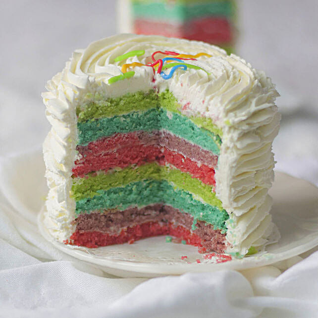 Buy/Send 6 Layer Rainbow Creamy cake Online- FNP