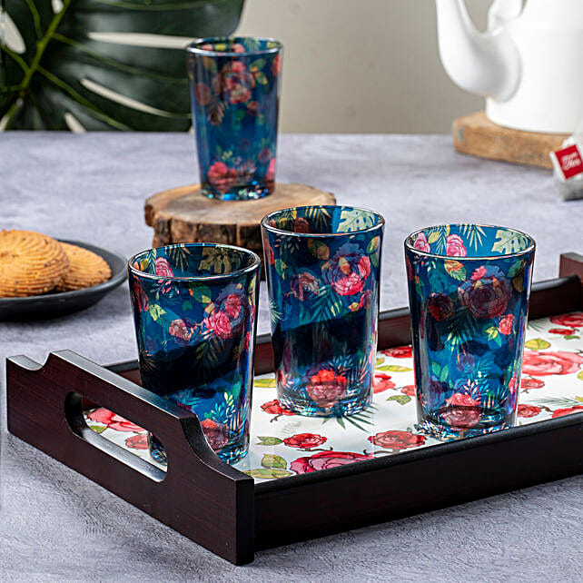Buy/Send Misty Morning Roses Chai Glass Online- FNP