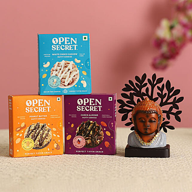 Buy/Send Grey Buddha Idol & Cookies Combo Online- FNP