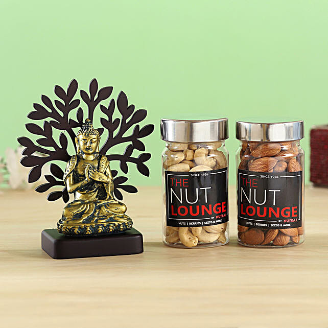 Buy/Send Namaste Buddha Idol & Nutraj Combo Online- FNP