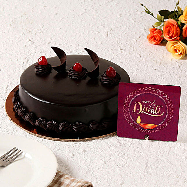 Buy/Send Diwali Wish Table Top With Truffle Cake 1 Kg Online- FNP