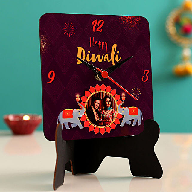 Buy/Send Personalised Diwali Elephant Table Clock Online- FNP