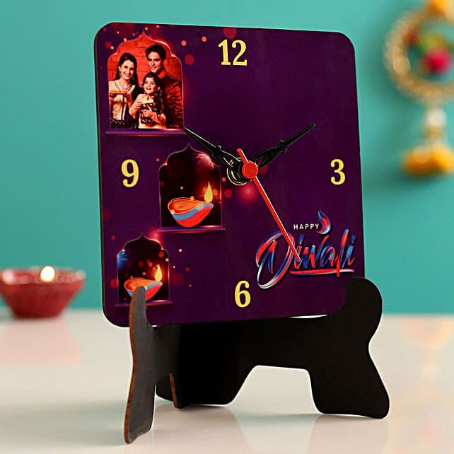 Buy/Send Personalised Happy Diwali Table Clock Online- FNP