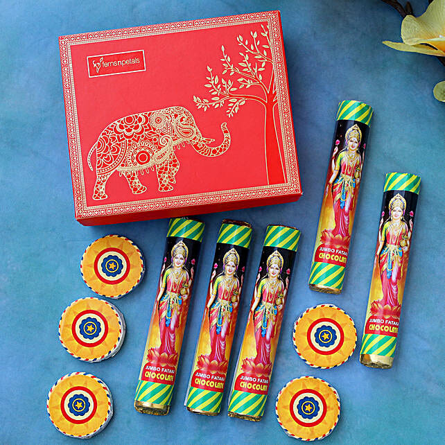 Buy/Send Chakari & Jumbo Cracker Shaped Diwali Chocolate Box Online- FNP