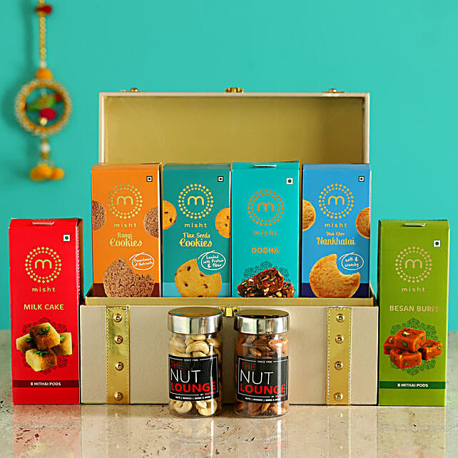Buy/Send Assorted Misht Cookies & Sweets With Dry Fruits Diwali Hamper ...