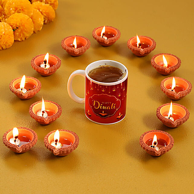Buy/Send Diwali Special Mug With Diyas Online- FNP
