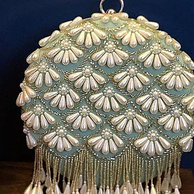 Buy/Send Turquoise Blue Clutch Bag Online- FNP