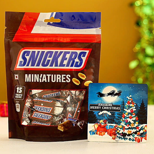 Buy/Send Christmas Table Top & Snickers Combo Online- FNP