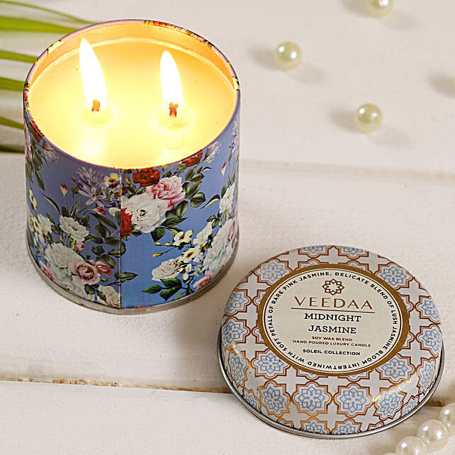 Buy/Send Midnight Jasmine Mason Tin Scented Candle Online- FNP