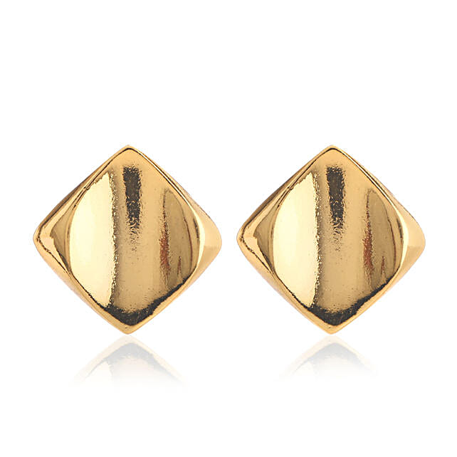 Buy/Send Estele Gold Plated Square Shaped Studs Online- FNP
