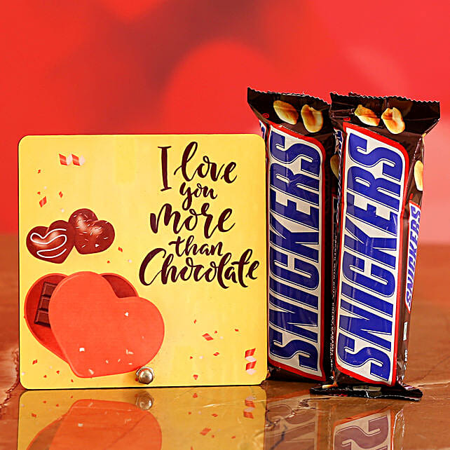 Buy/Send Snickers Chocolates With Printed Table Top Online- FNP
