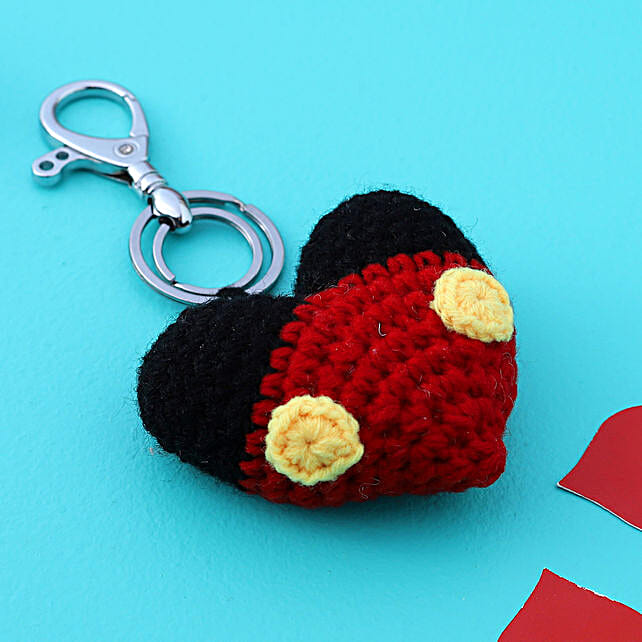 Buy/Send Cute Crochet Heart Key Chain Online- FNP