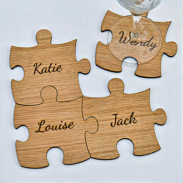 Buy/Send Personalised Names Jigsaw Coasters Online- FNP