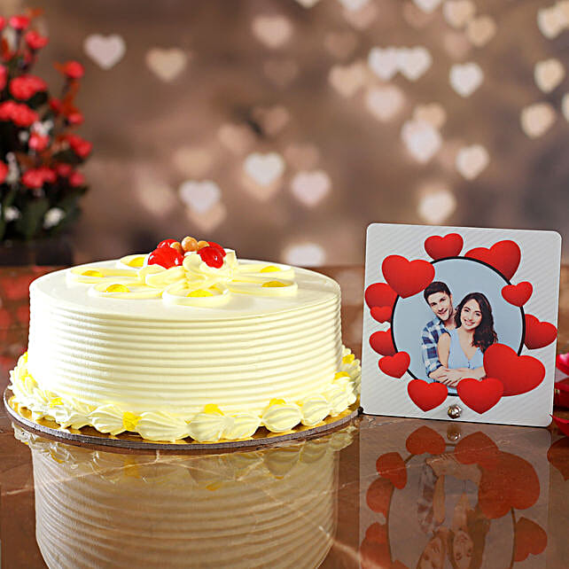 Buy/Send Elegant Butterscotch Cake & Personalised Table Top Online- FNP
