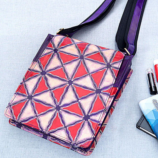 Buy/Send Multicoloured Traditional Block Print Sling Bag Online- FNP