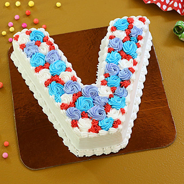 Buy/Send Alphabet V Cake Online- FNP