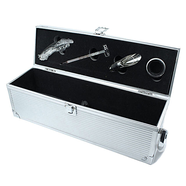 Buy/Send Silver Briefcase Wine Gift Box Online- FNP