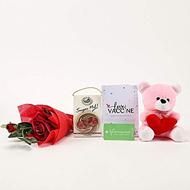 Buy/Send choco sugar nil chocolate with single red rose Online- FNP