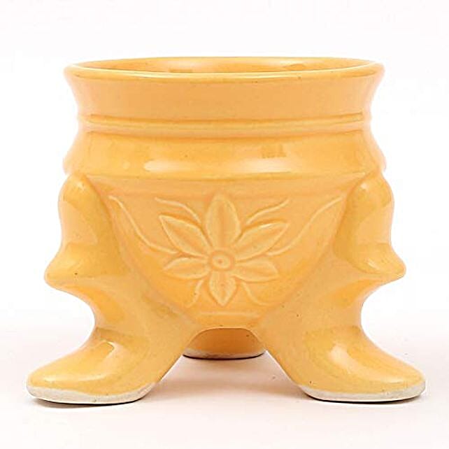Buy/Send yellow 4 inches leg pot Online- FNP