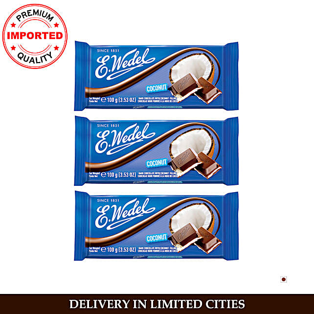 Buy/Send Wedel Dark Chocolate With Coconut Filling Pack Of 3 Online- FNP