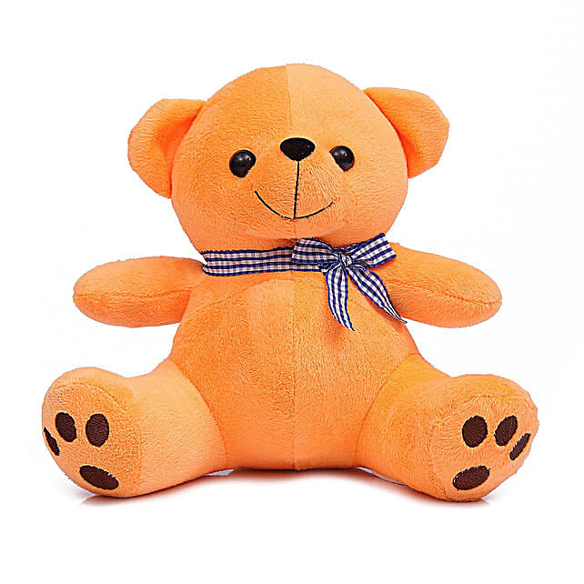 Buy/Send Cute & Cuddly Orange Poppy Teddy Bear Online- FNP