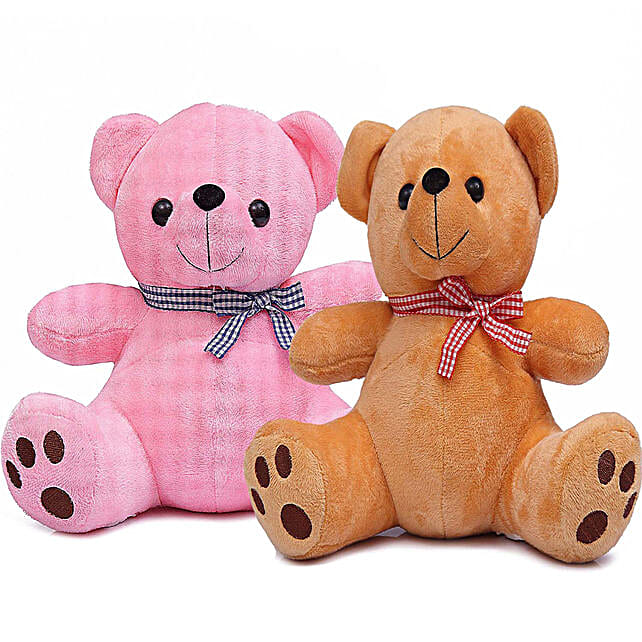 Buy/Send Poppy Teddy Bear Combo Pink Brown Online- FNP