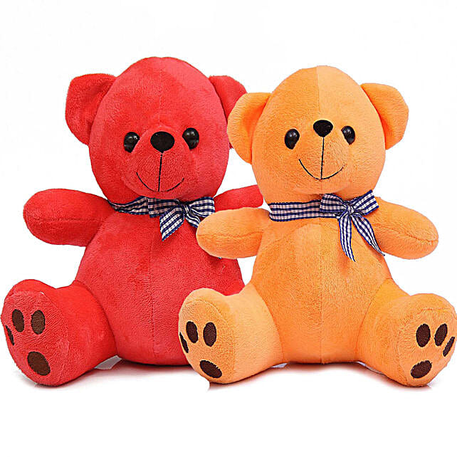 Buy/Send Poppy Teddy Bear Combo Red Pink Online- FNP