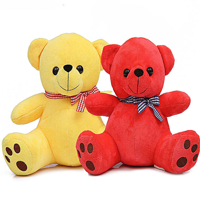 Buy/Send Poppy Teddy Bear Combo Yellow Red Online- FNP