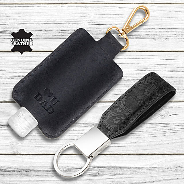 Buy/Send Leather Key Chain & Sanitizer Pouch Combo Online- FNP