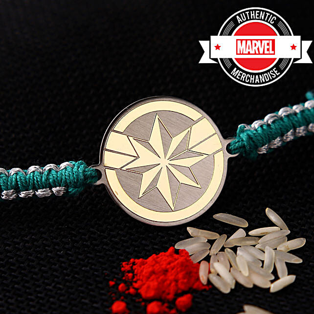 Buy/Send Captain Marvel Metal Rakhi Online- FNP