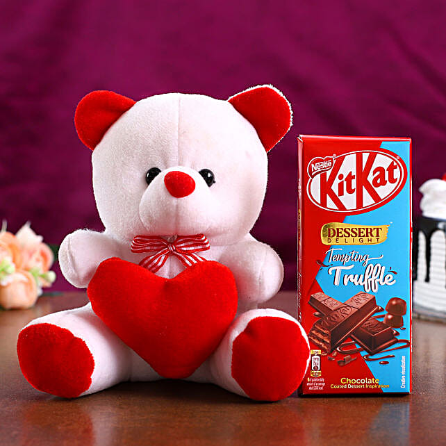 Buy/Send Cute Teddy & Kitkat Chocolate Online- FNP