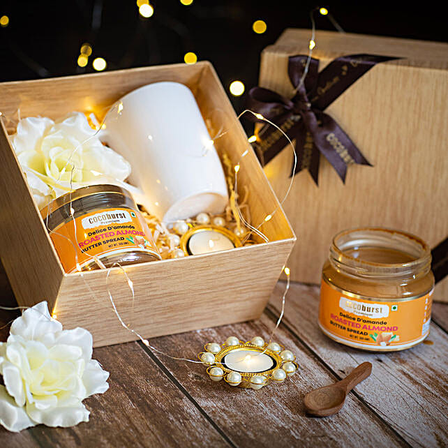 Buy/Send Roasted Almond Butter Spread Festivity Special Hamper Online- FNP