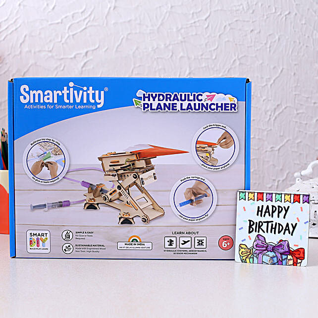 Buy/Send Smartivity Hydraulic Plane Launcher & B'day Table Top Online- FNP