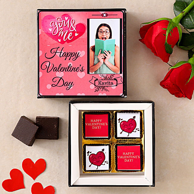 Buy/Send Happy V-Day Personalised Chocolate Box Online- FNP