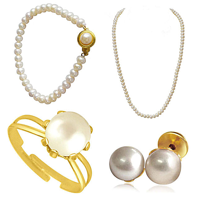 Buy/Send Single Line Pearl Necklace Set Online- FNP