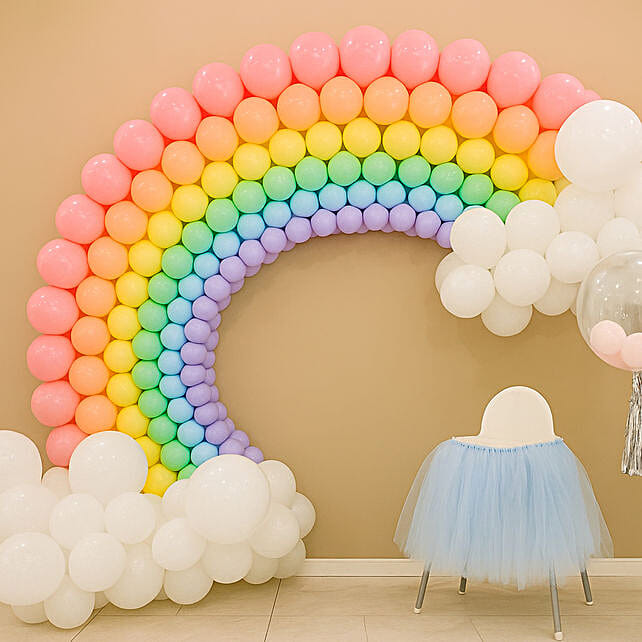 Buy/Send Rainbow Theme Kids Birthday Balloon Decor Online- FNP
