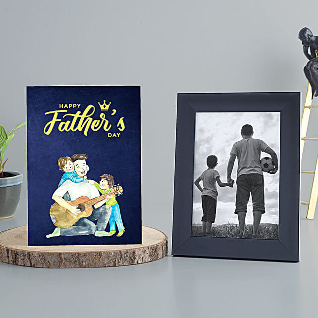 Buy/Send Father's Day Greeting Card & Personalised Frame Combo Online- FNP