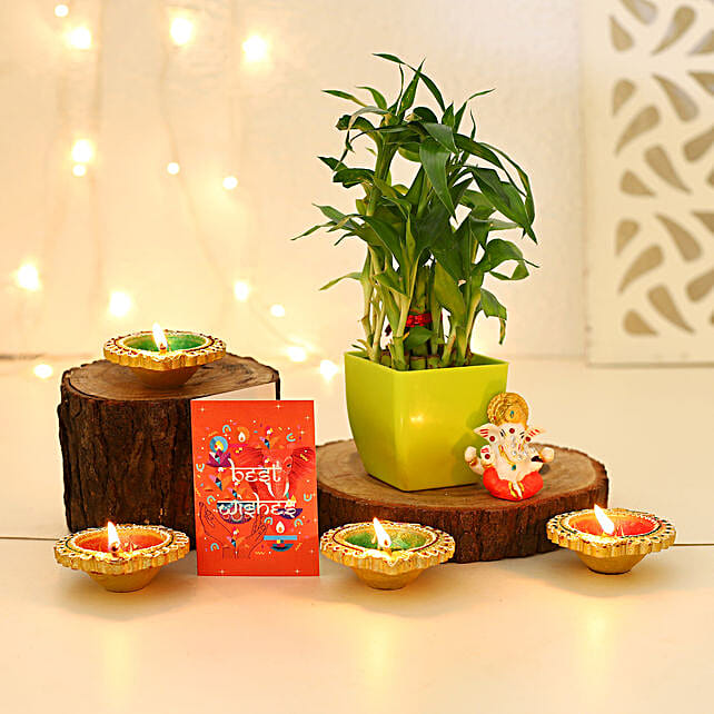 Buy/Send Bamboo Plant Diwali Wishes Combo Online- FNP